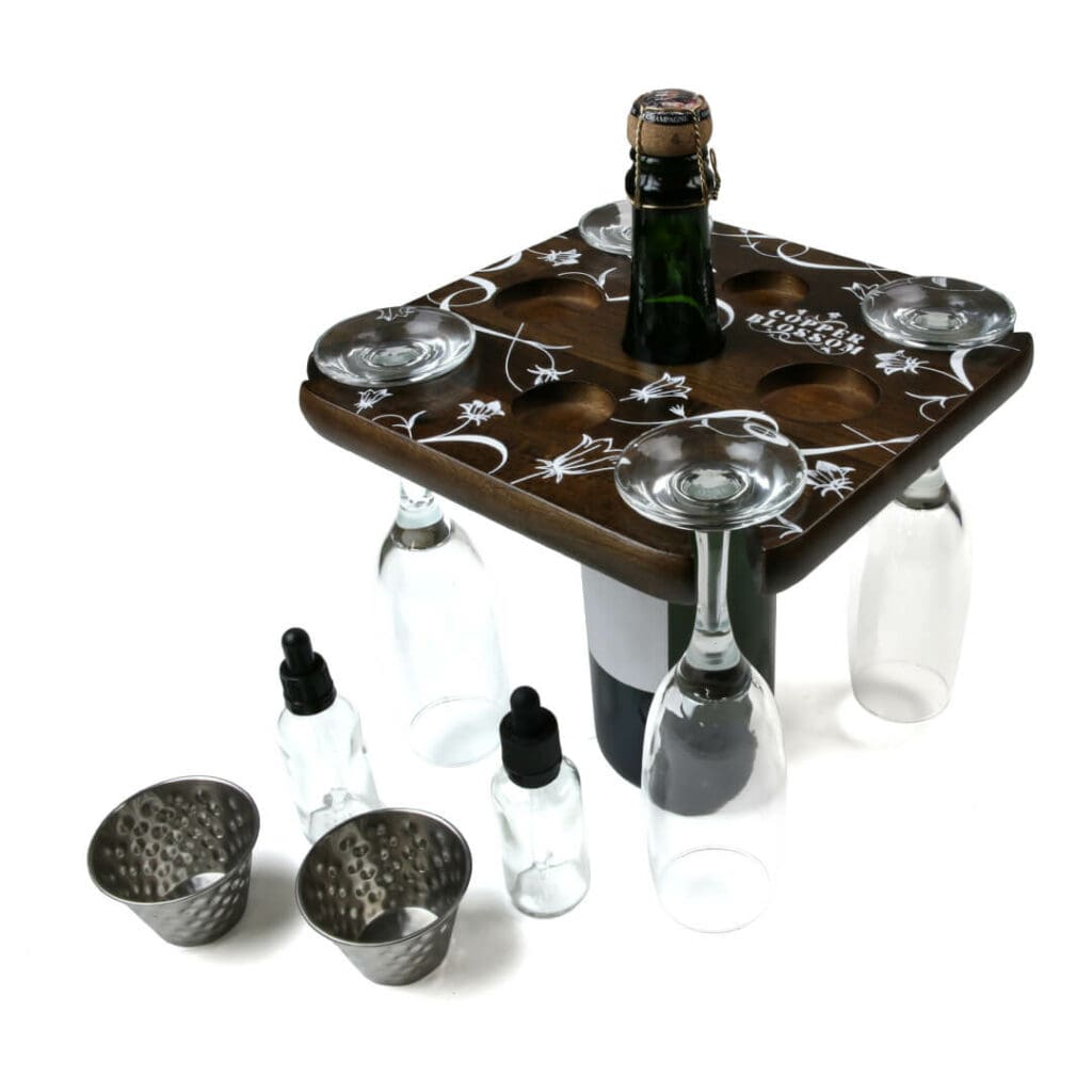 Bespoke wooden drinks trays for hospitality and luxury dining